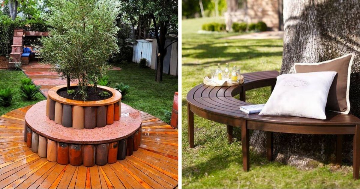 18 Awesome Garden Bench Ideas Around Trees
