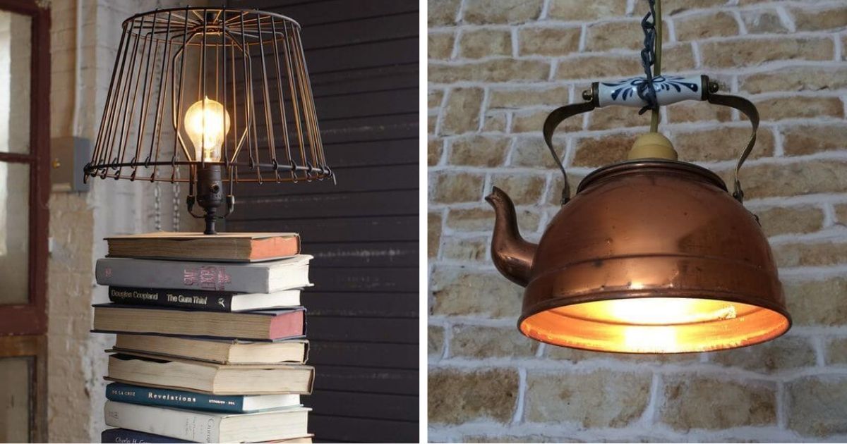 15 Inspiring DIY Lamp And Chandeliers Ideas Made From Old Household Items