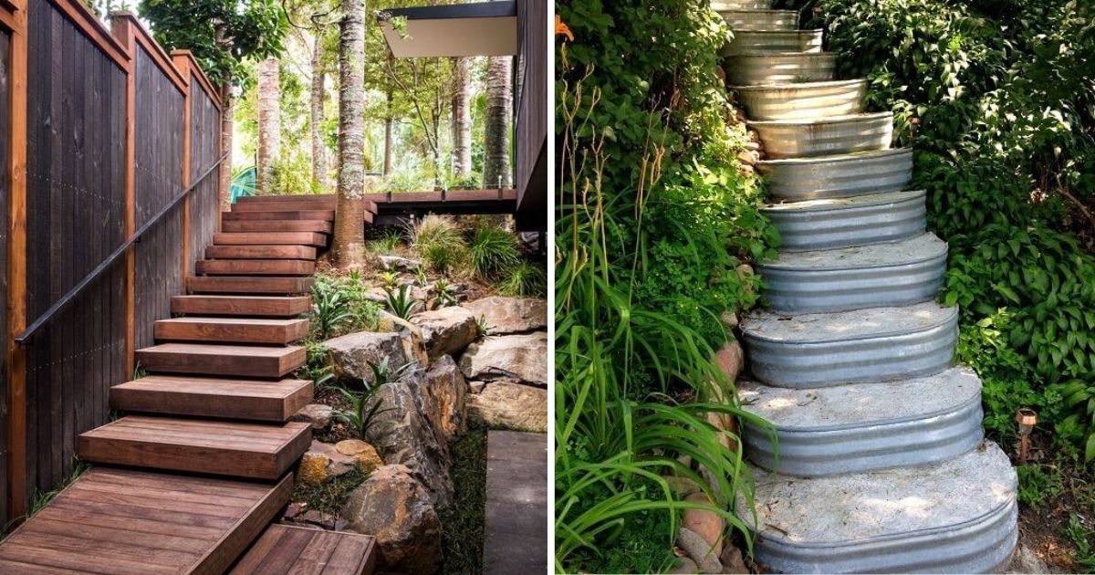 22 Outdoor Stair Projects to Upgrade The Hillside Landscape