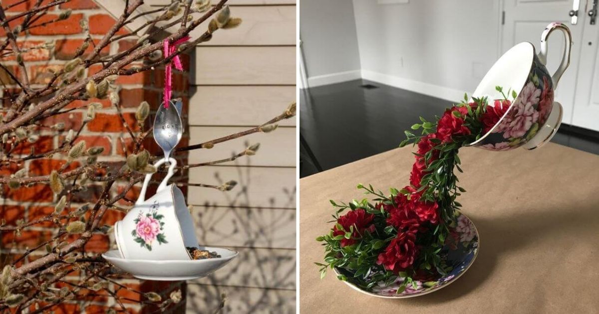 23 Brilliant Home Decor Projects Using Vintage Cups and Plates