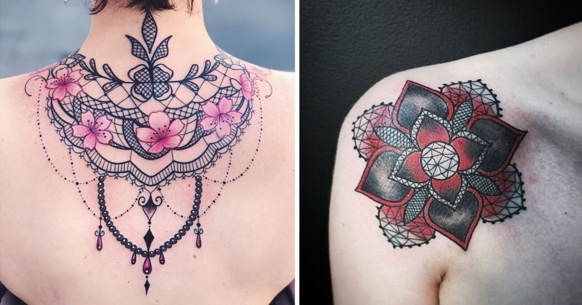 Fantastic Lace Tattoos To Highlight Women's Beauty