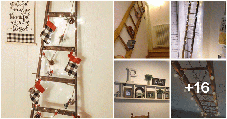 21 DIY Old Ladder Projects For Home Decoration