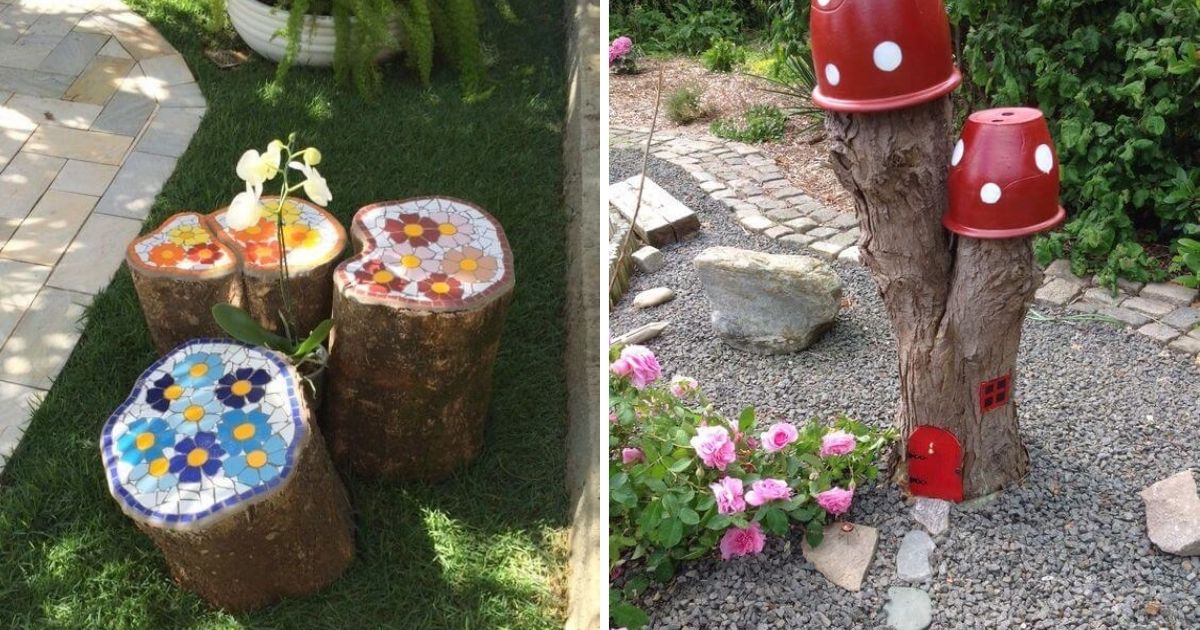 20 Creative Ideas To Turn Tree Stumps Into Garden Art Decorations