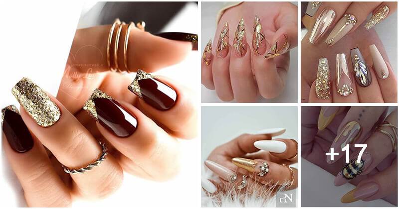 Compliment Your Style With 20+ Incredible Gold Nail Designs