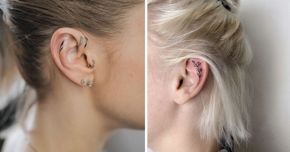 25 Sensuous Inner Ear Tattoos That Are Low-key Gorgeous