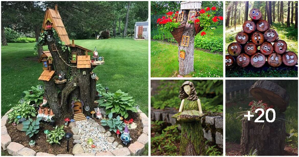 25 Impressive Tree Stump Garden Decorations
