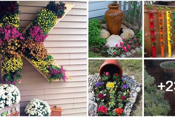 24 Appealing Spilled Flower Pots For Your Yard