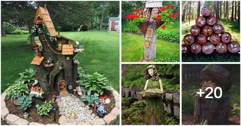 25 Impressive Tree Stump Garden Decorations