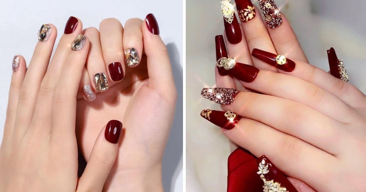 30+ Gorgeous Red And Gold Nails For A Sophisticated Manicure