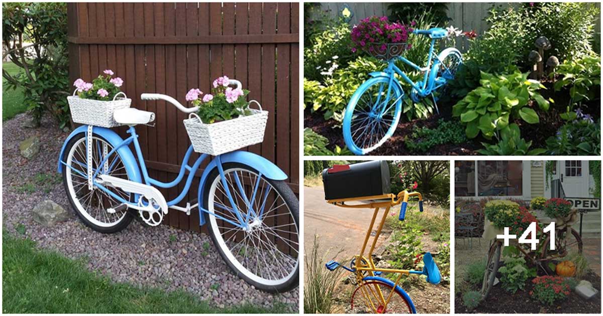 45 Adorable Yard Landscapes Inspired By Using Old Bicycles