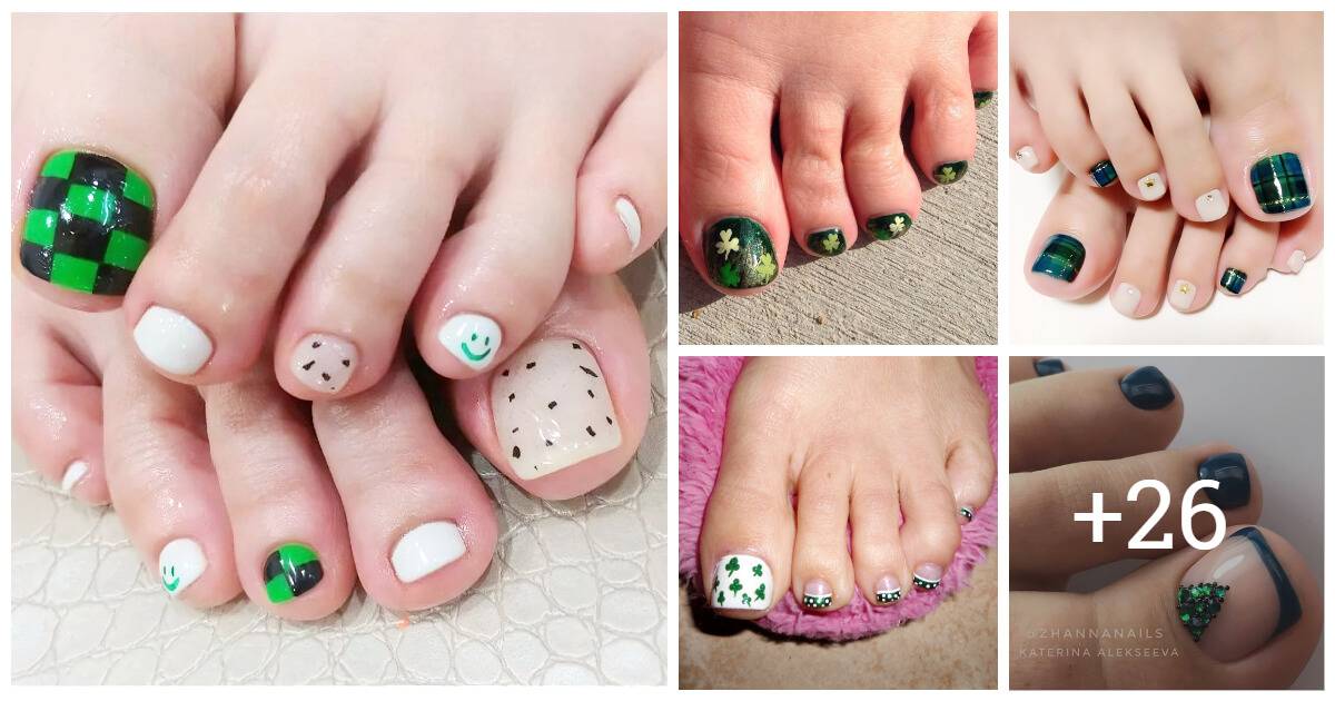 30 Green Toe Nail Designs To Bring You Goodluck On St. Patrick’s Day