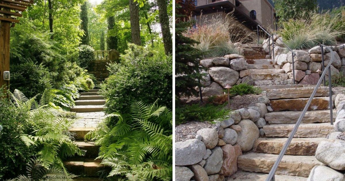 45 Eye-Catching Rock Stair Ideas to Brighten up Your Outdoor Space