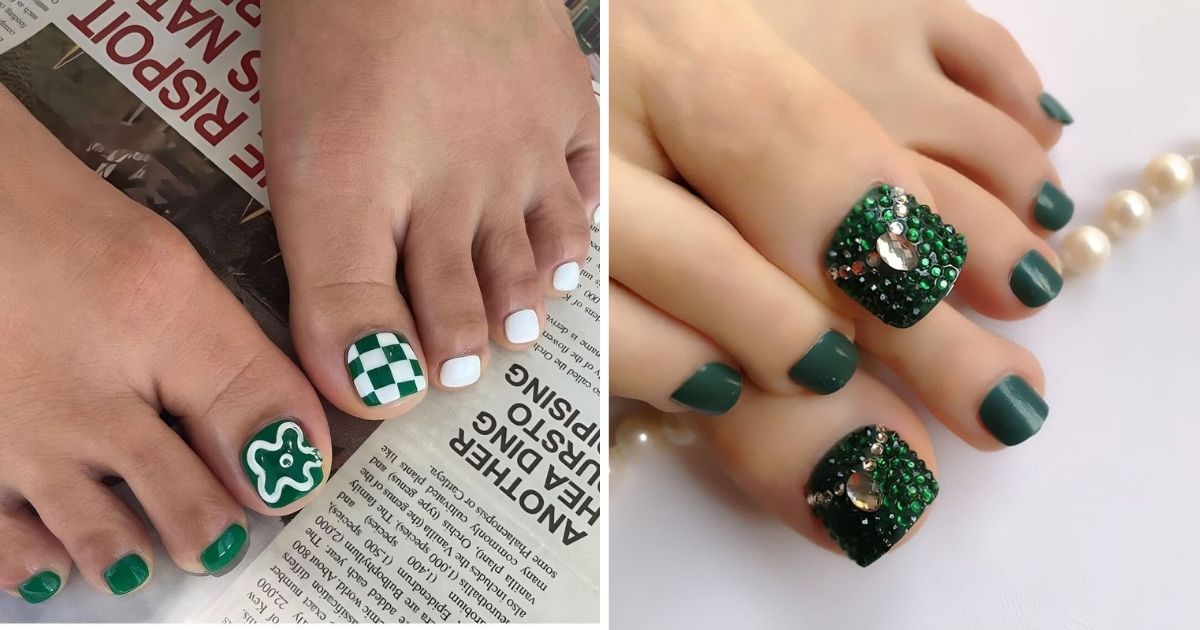 30 Green Toe Nail Designs To Bring You Goodluck On St. Patrick’s Day