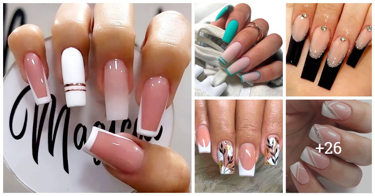 30 Ultimate Chic French Tip Square Nail Designs