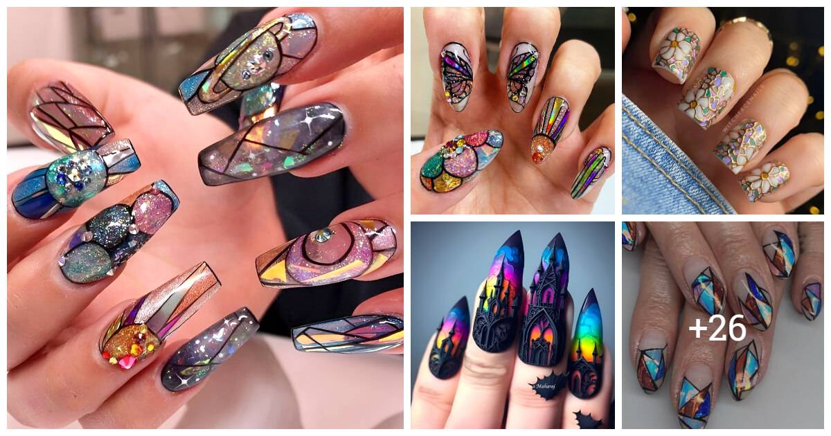 30 Majestic Glass-Stained Nail Art Designs To Make You A Queen