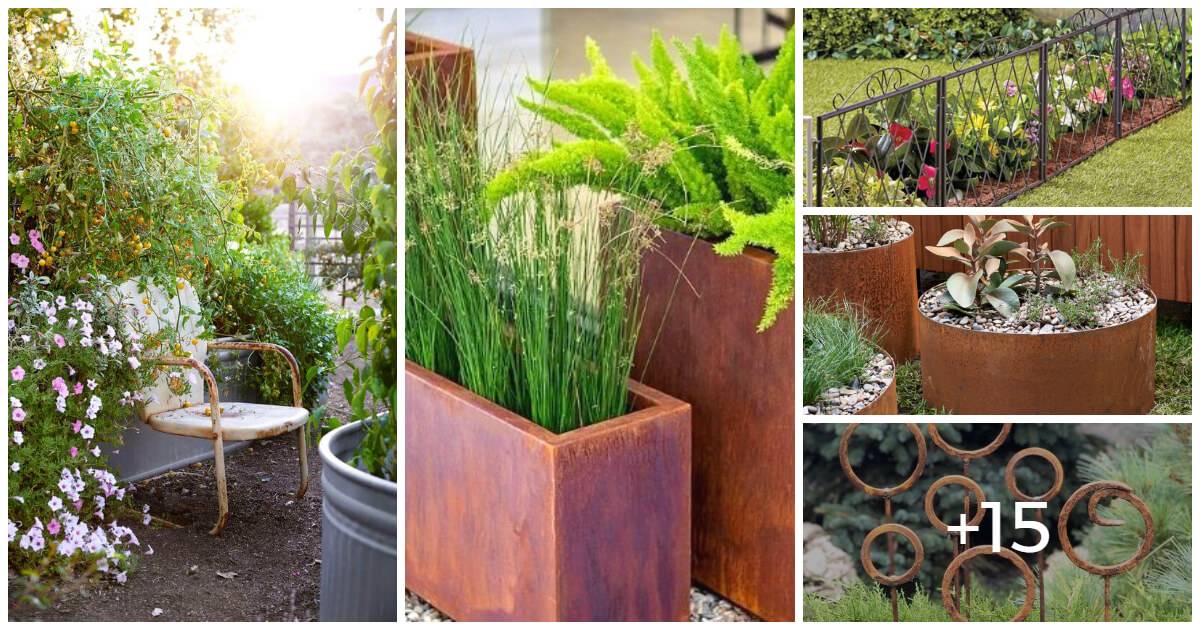 20 Shimmering Garden Ideas That Incorporate Metal Accents In Landscape ...