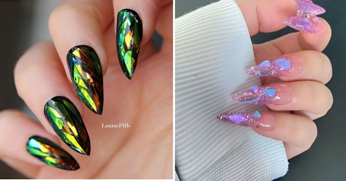 30 Irresistible Glass Nail Ideas For Stylish Girls
