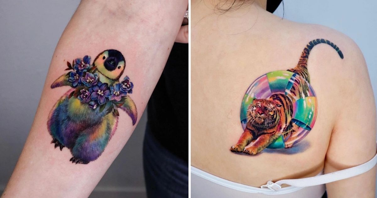 Meet Nonlee, A Tattoo Artist Who Creates Breathtaking Watercolor Tattoo ...