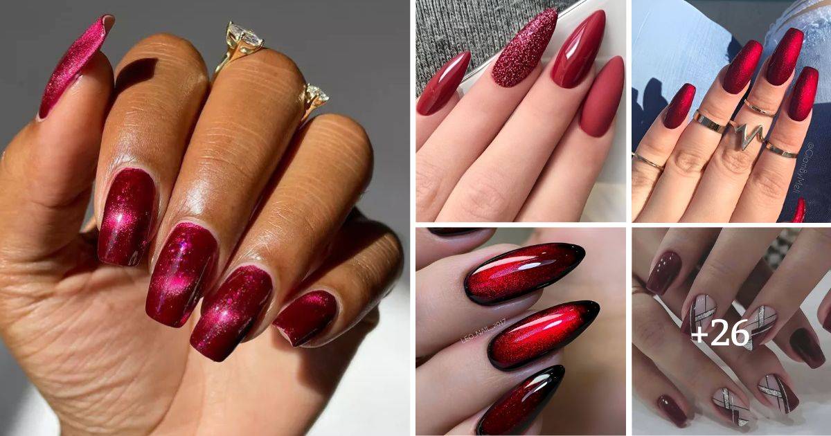 30 Red Wine Nail Ideas To Celebrate Autumn