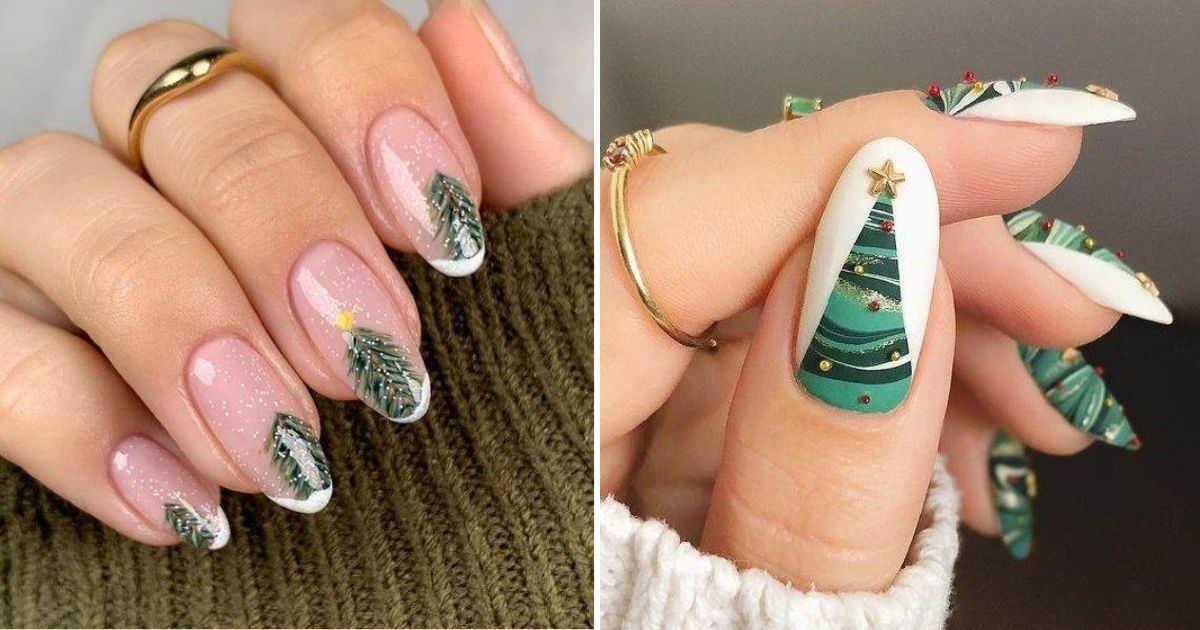 30 Simple And Cute Christmas Tree Nail Designs To Rock Your Festive Look
