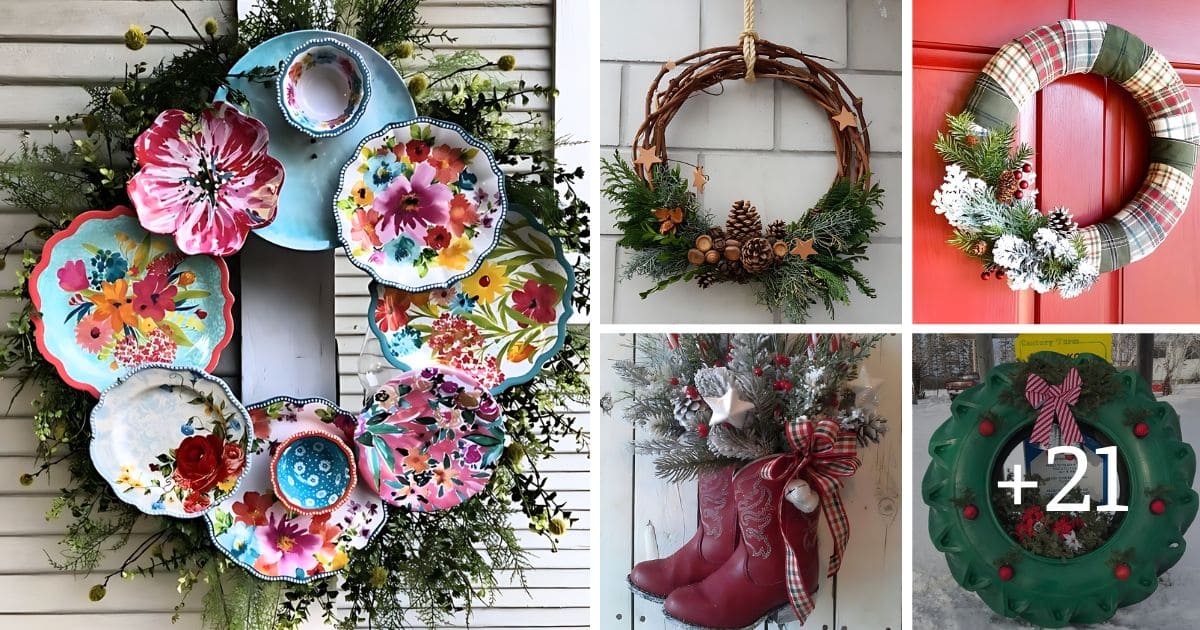 25 Creative and Unique Recycled Christmas Wreath Ideas to Inspire Your ...