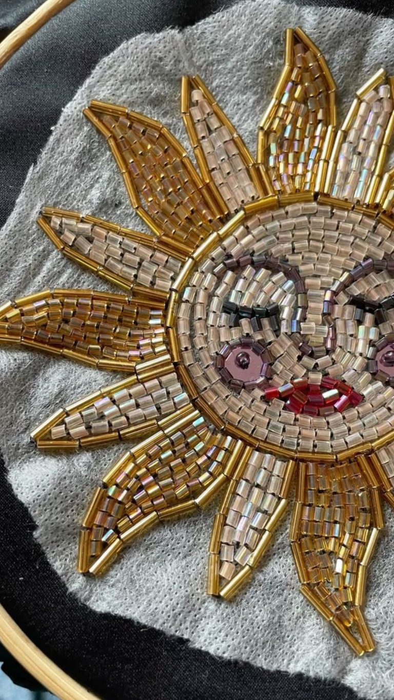 Guide to Stitching a Shimmering Sun with Beads